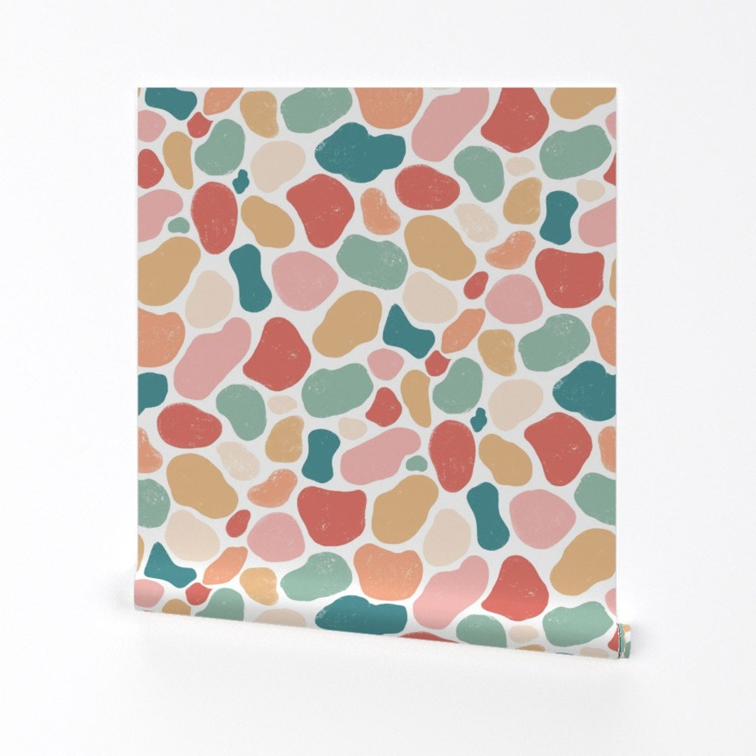 Retro Wallpaper Pastel Retro Spots by Gingerlique Terrazzo - Etsy