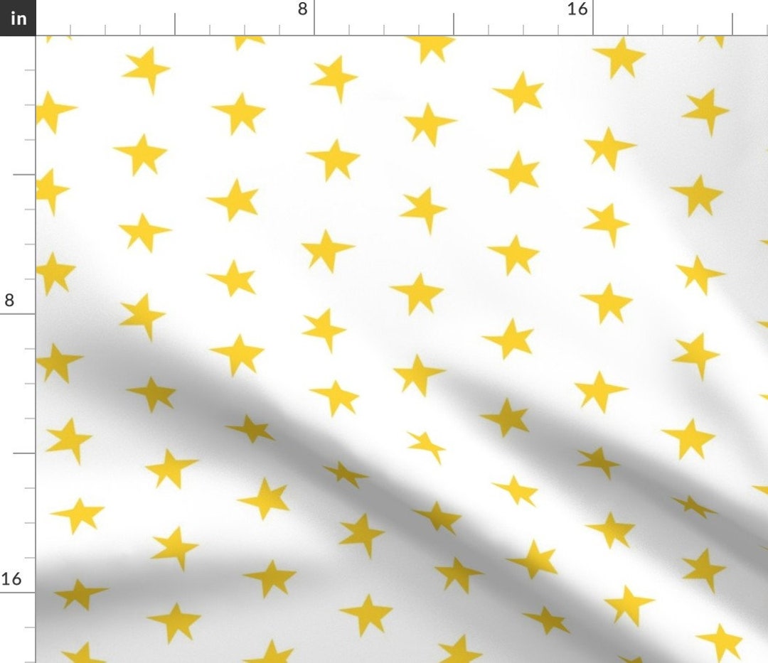 Yellow Stars Fabric Wonky Stars Yellow by Stitchpress - Etsy