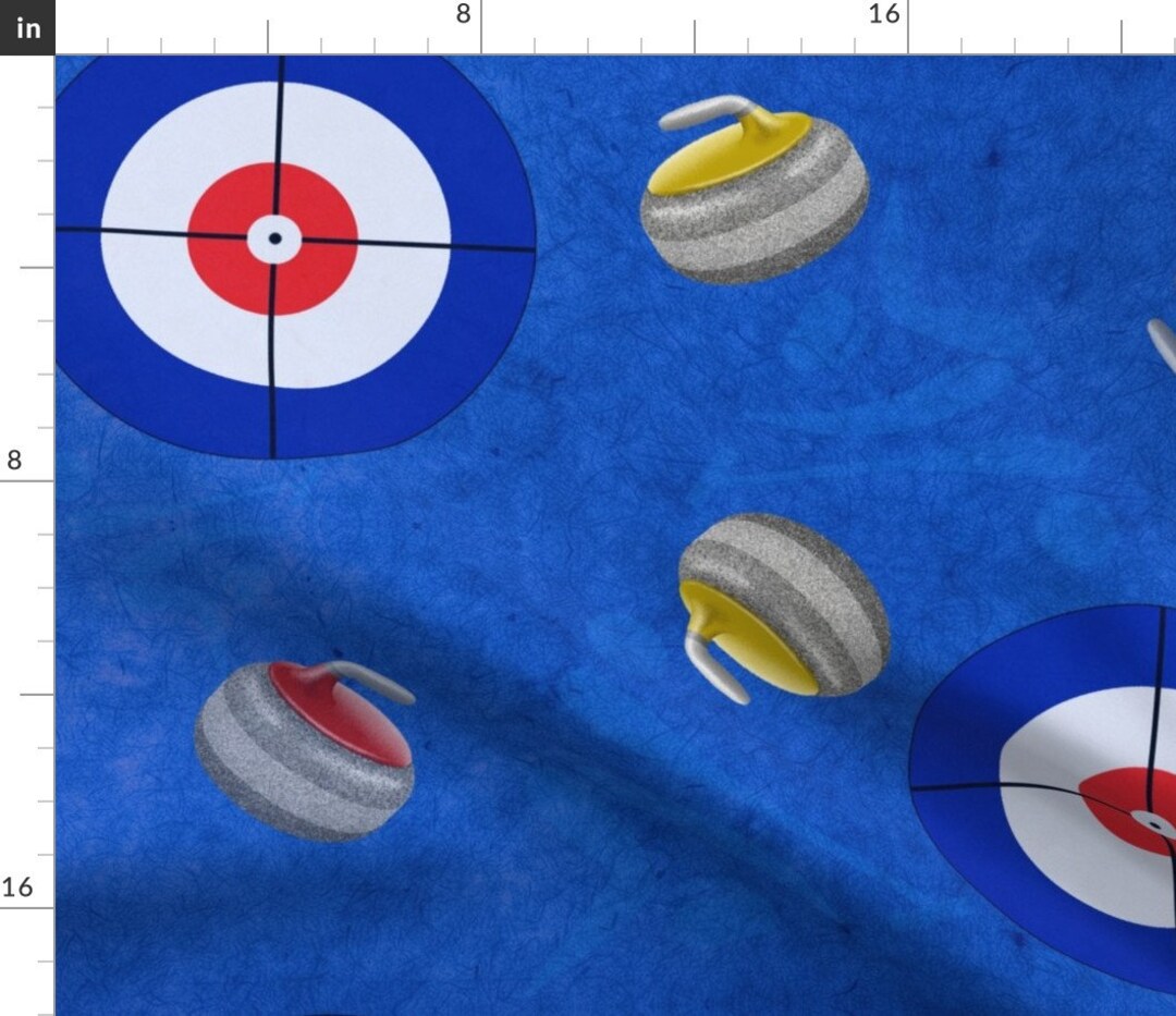 Curling Rocks Fabric Curling Rocks by Ssecnirpc Curling - Etsy