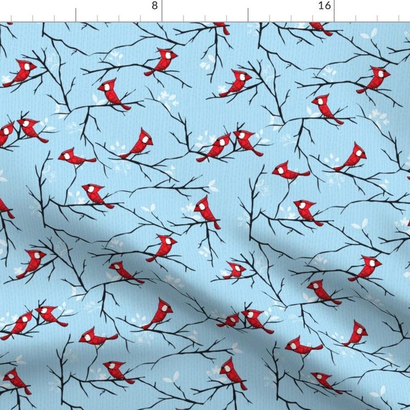 Winter Cardinals Quilt Fabric - Etsy