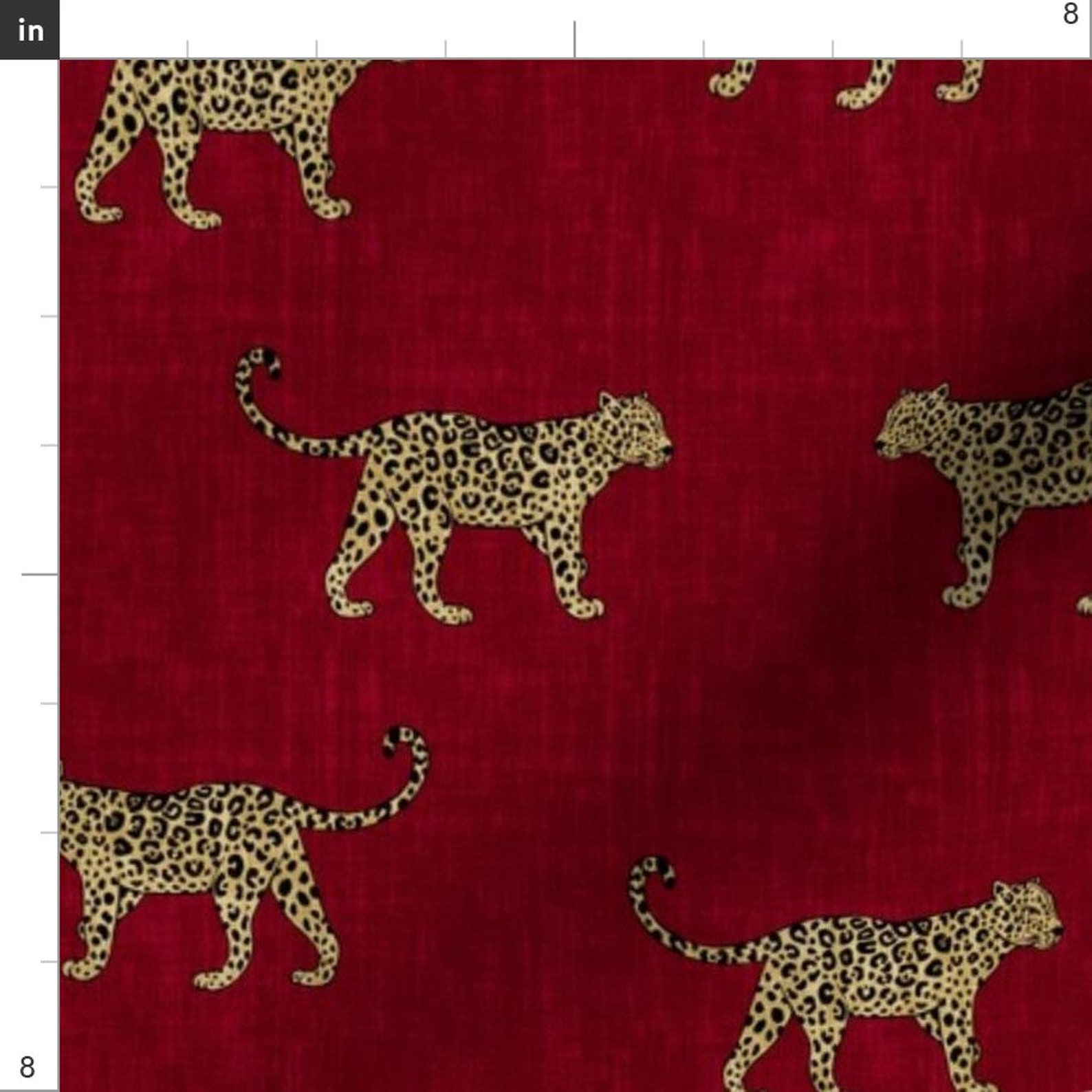 Leopard Fabric Leopard Texture Red by Kimsa Leopard Red | Etsy