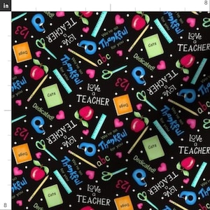 Teacher Fabric Love A Teacher Black Small by Phyllisdobbs Elementary ...