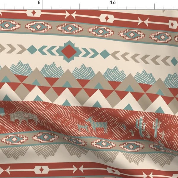 Aztec Print Cotton Fabric - Etsy
