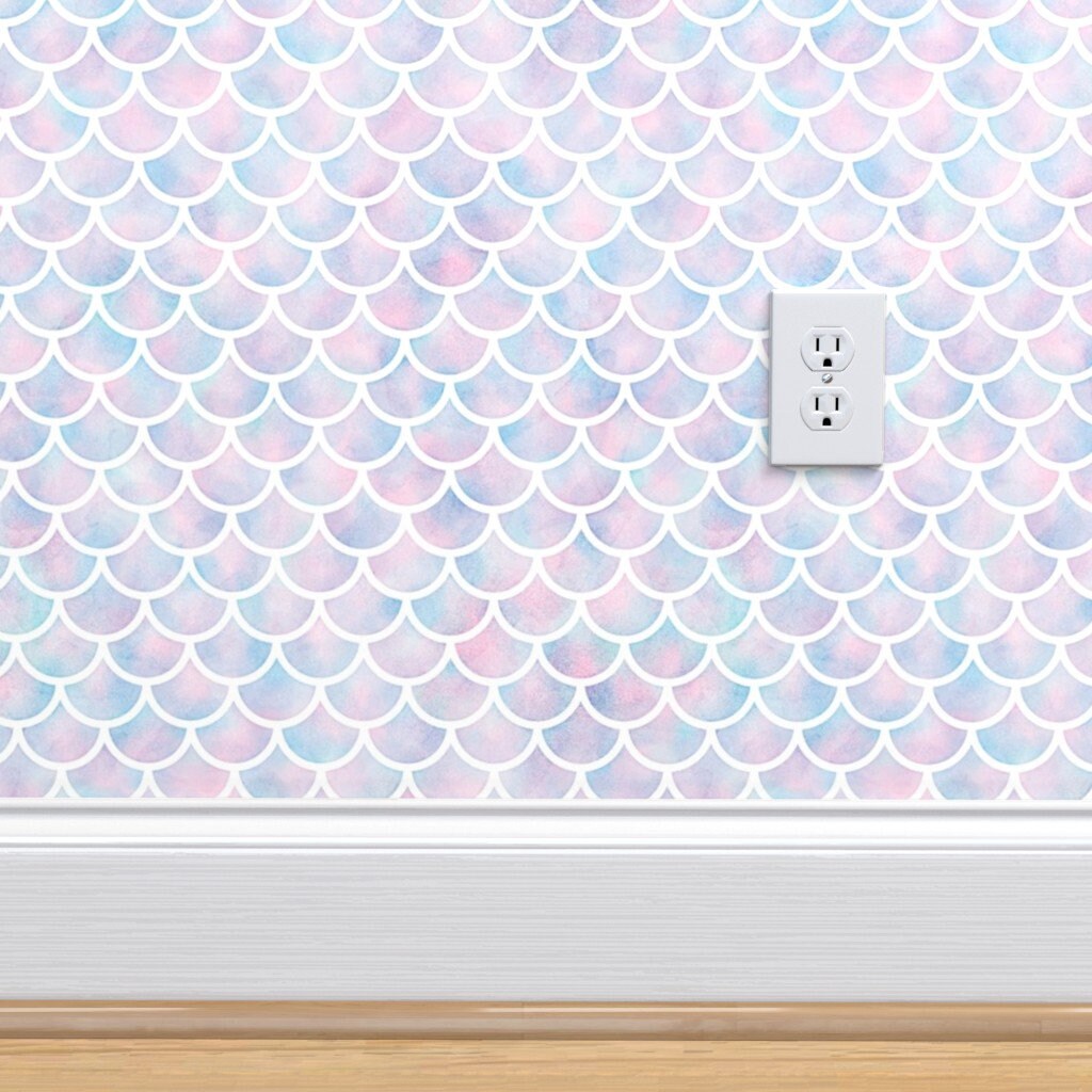 Watercolor Scales Wallpaper Watercolor Scale Pattern by - Etsy