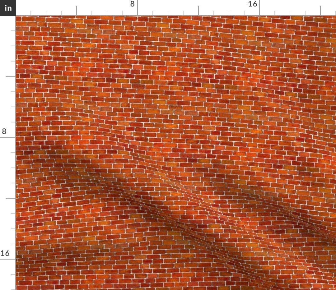 Red Brick Wall Fabric Bricks by Diseminger Stones Building Home Basic ...