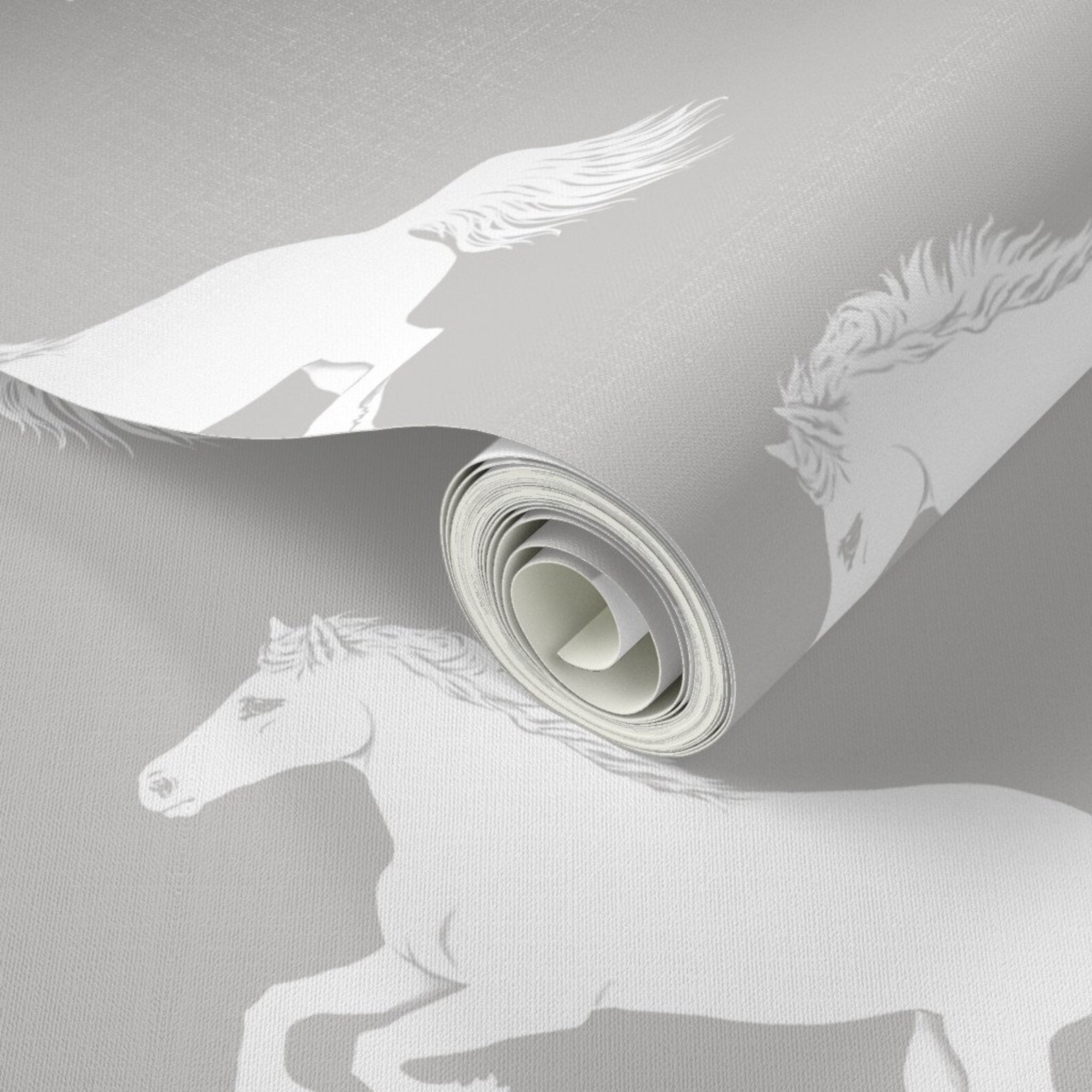 Horse Wallpaper Pony Stampede in Smoke by Thistleandfox - Etsy