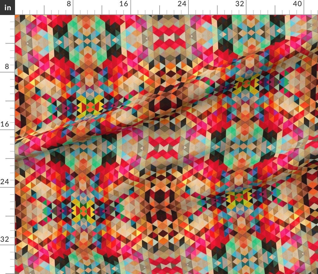 Complementary Colors Triangles Fabric Color Blocks By | Etsy