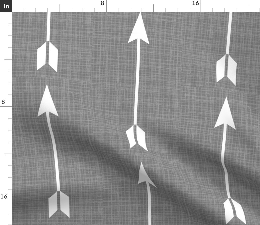 Gray Arrow Fabric Split Arrows On Grey Linen Grey Arrows | Etsy