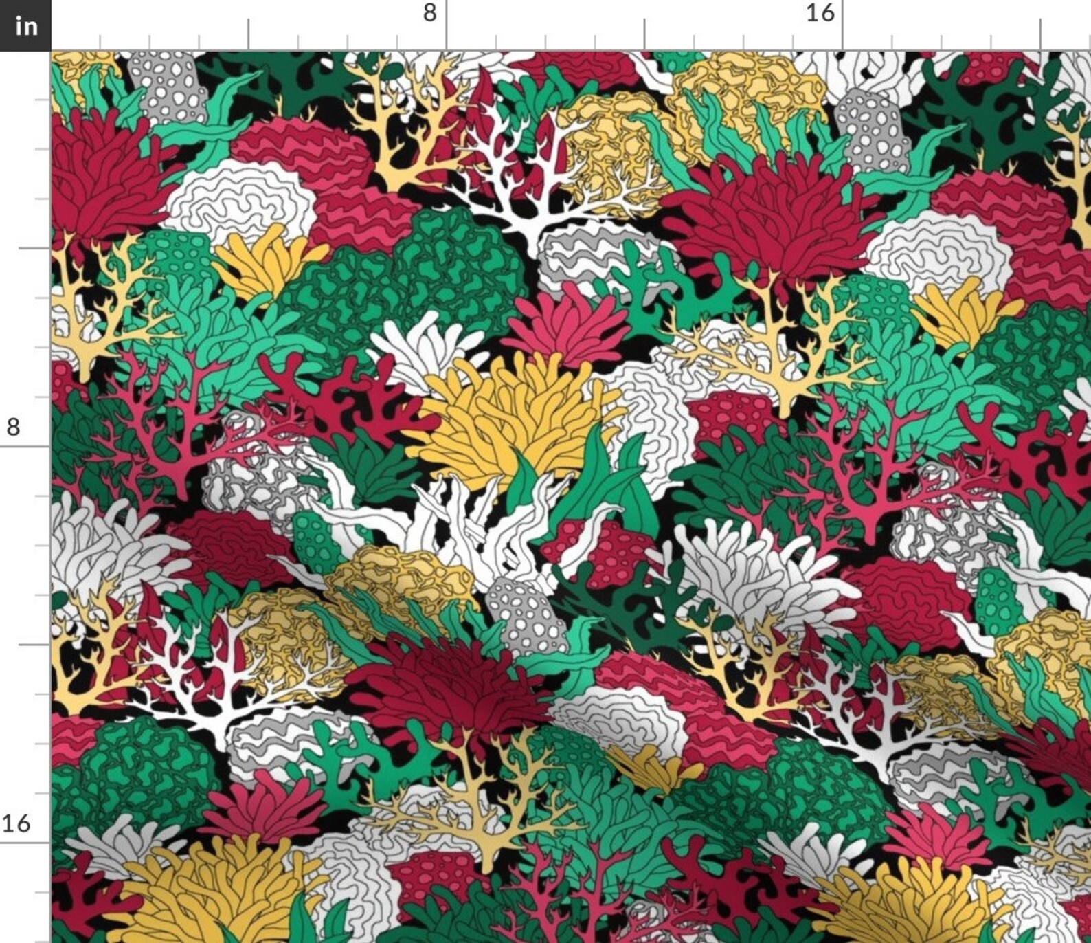 Tropical Coral Fabric Reef by Pond Ripple Tropical Coral | Etsy