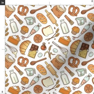 Local Bakery Fabric Bakery Essentials Pattern Small Scale - Etsy
