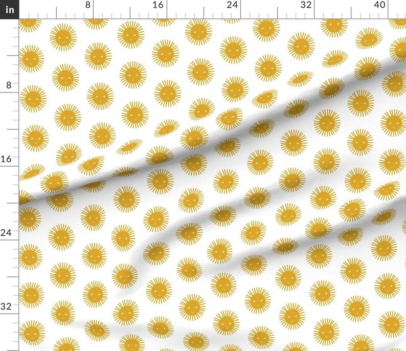 Yellow Sun Fabric Happy Sun Fabric Sun Fabric Nursery - Etsy