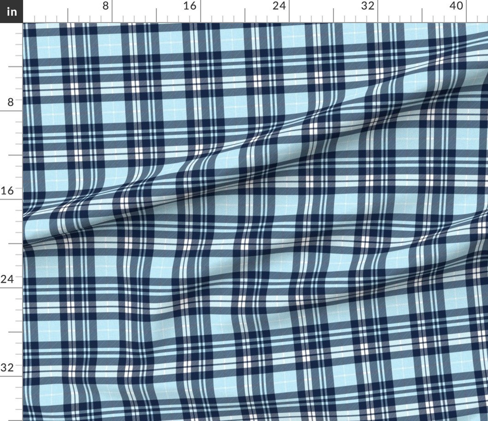 Blue Plaid Fabric Navy and Baby Blue Fall Plaid Golf - Etsy