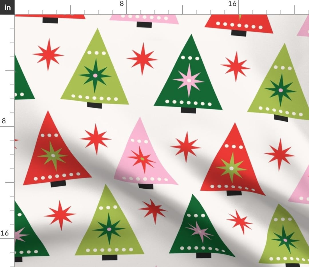 Retro Christmas Fabric Retro Christmas Trees by Carey_copeland ...