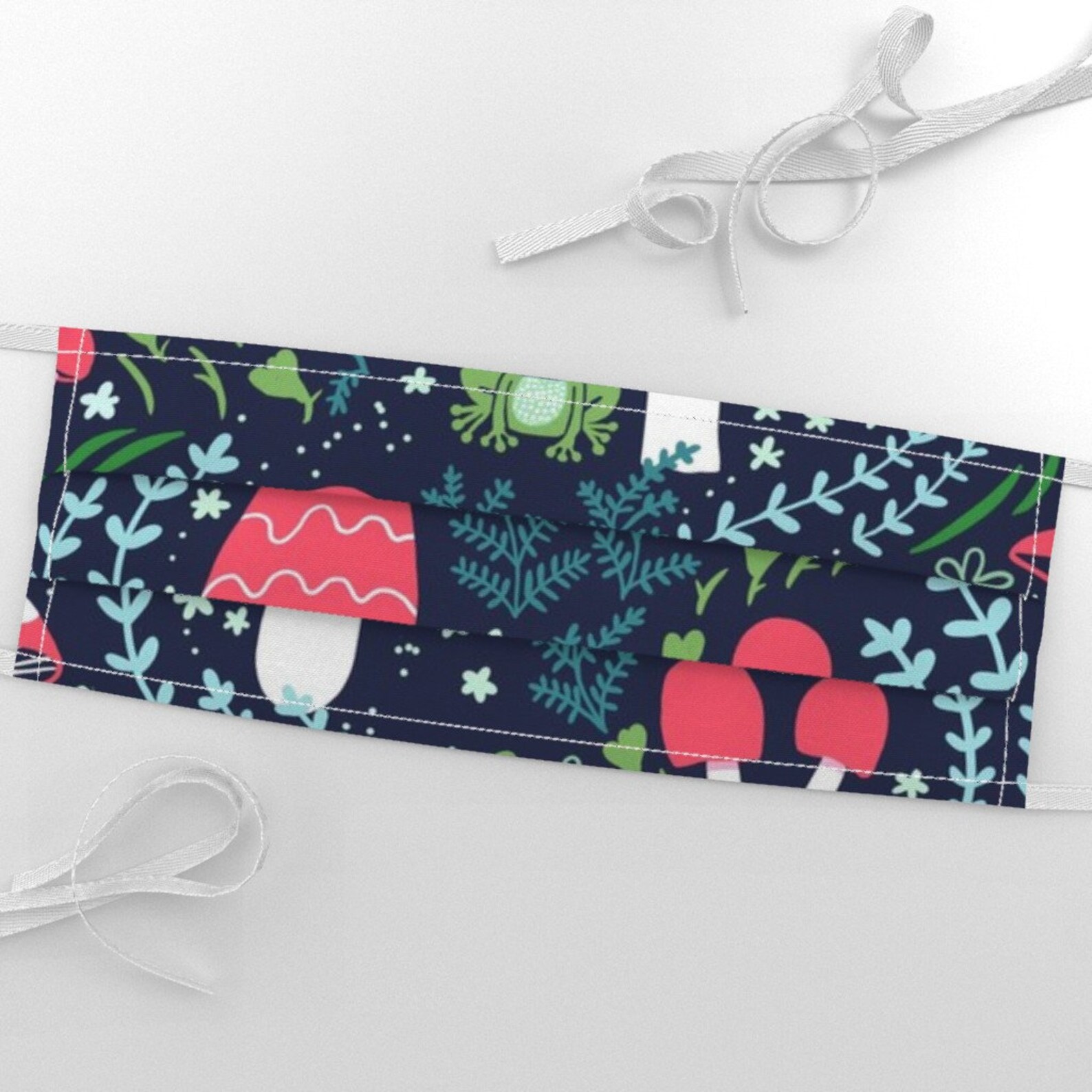 Toad Fabric Mushrooms Toadstools and Frogs by Creativeinchi | Etsy