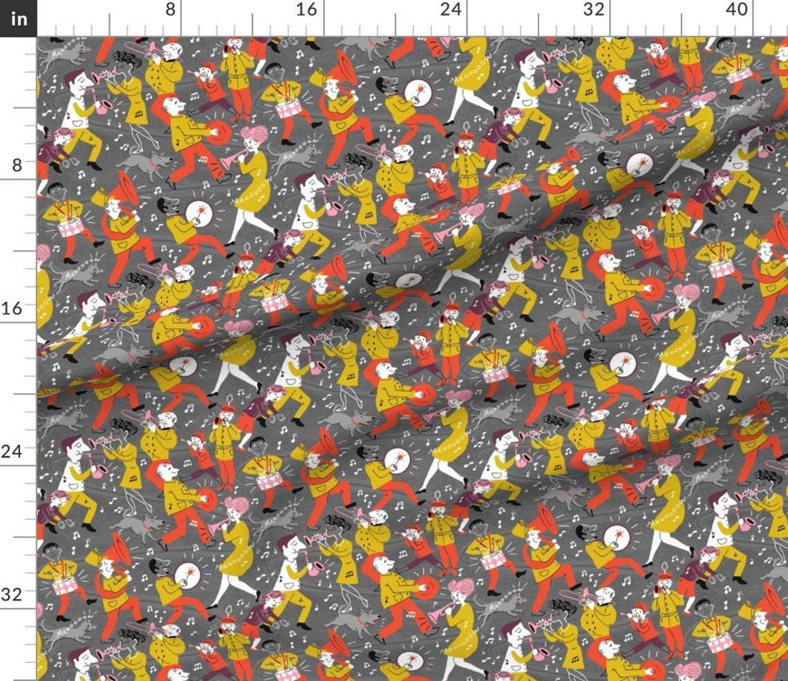 Mod Marching Band Fabric Mid Century Band Color 5 Large by - Etsy