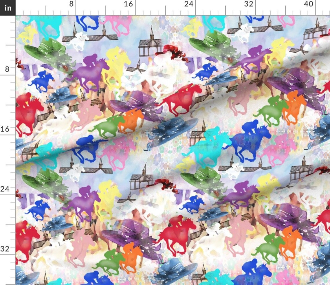 Horse Race Fabric off to the Horse Races Challenge by - Etsy
