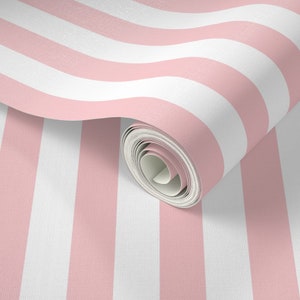Striped Wallpaper Large Light Pink Stripes by Thepinkhome Pink Custom ...
