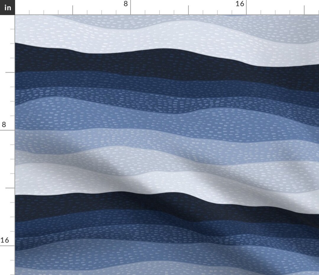 Blue Waves Fabric Stitched Waves by Writtenbykristen Blue - Etsy