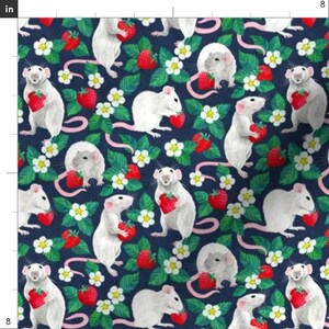 Pet Rat Fabric - Rats Love Strawberries by Micklyn - Strawberry Small ...