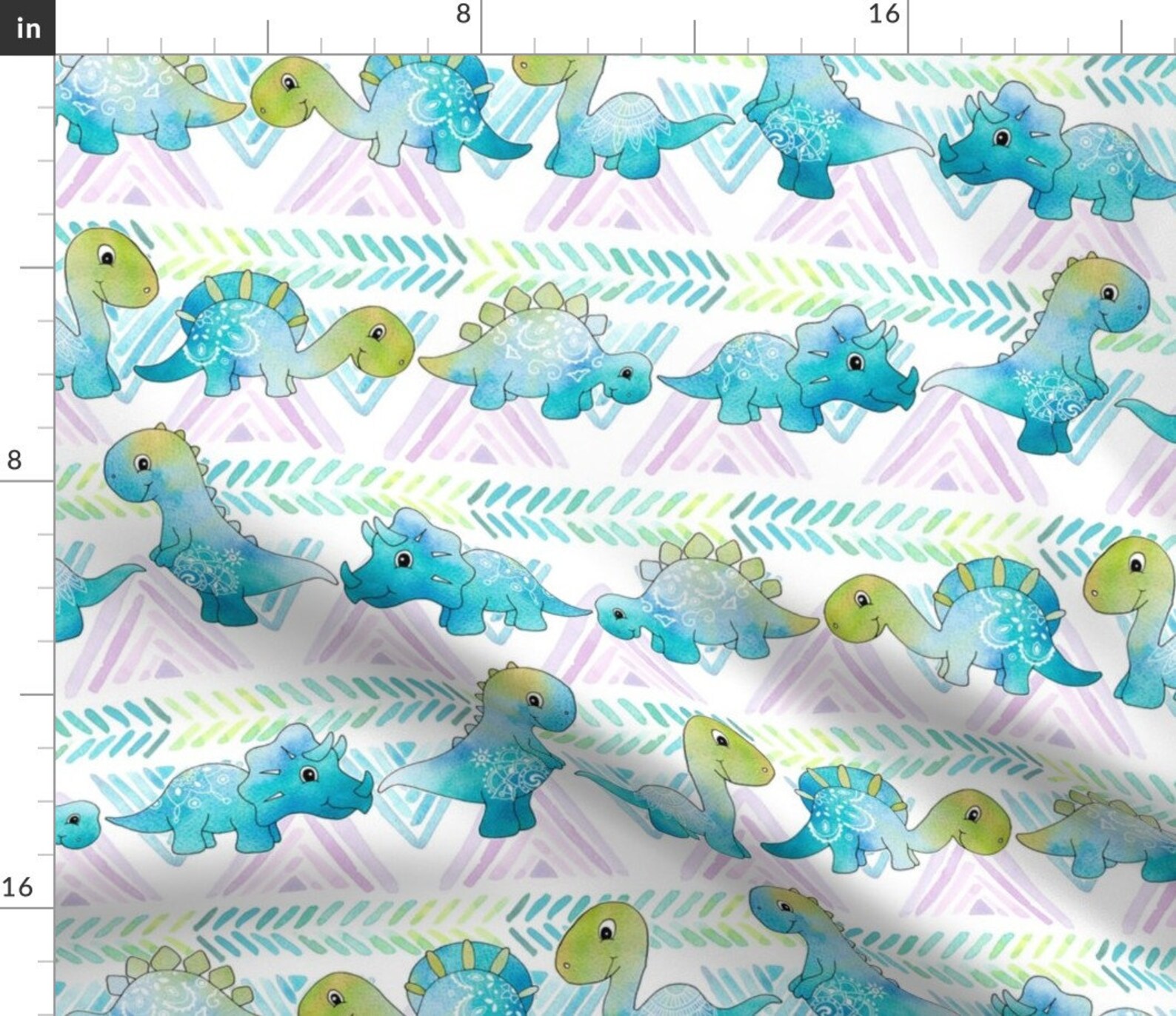 Boho Dinos Fabric Boho Dino by Gingerlique Dinosaurs - Etsy