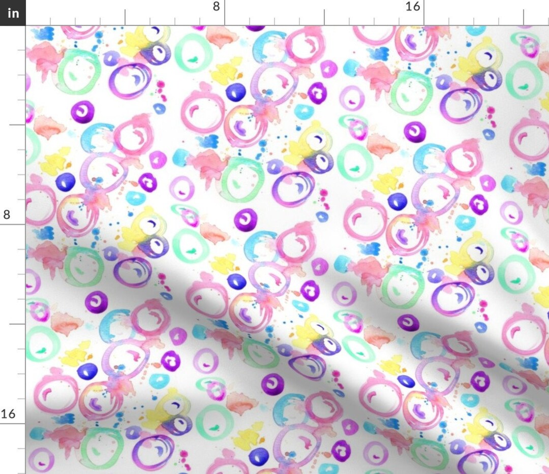 Abstract Watercolor Bubble Fabric Bursting Bubbles by Erinanne Bubbles ...