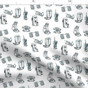 Phones Through the Ages Fabric Phones Through the Ages - Etsy