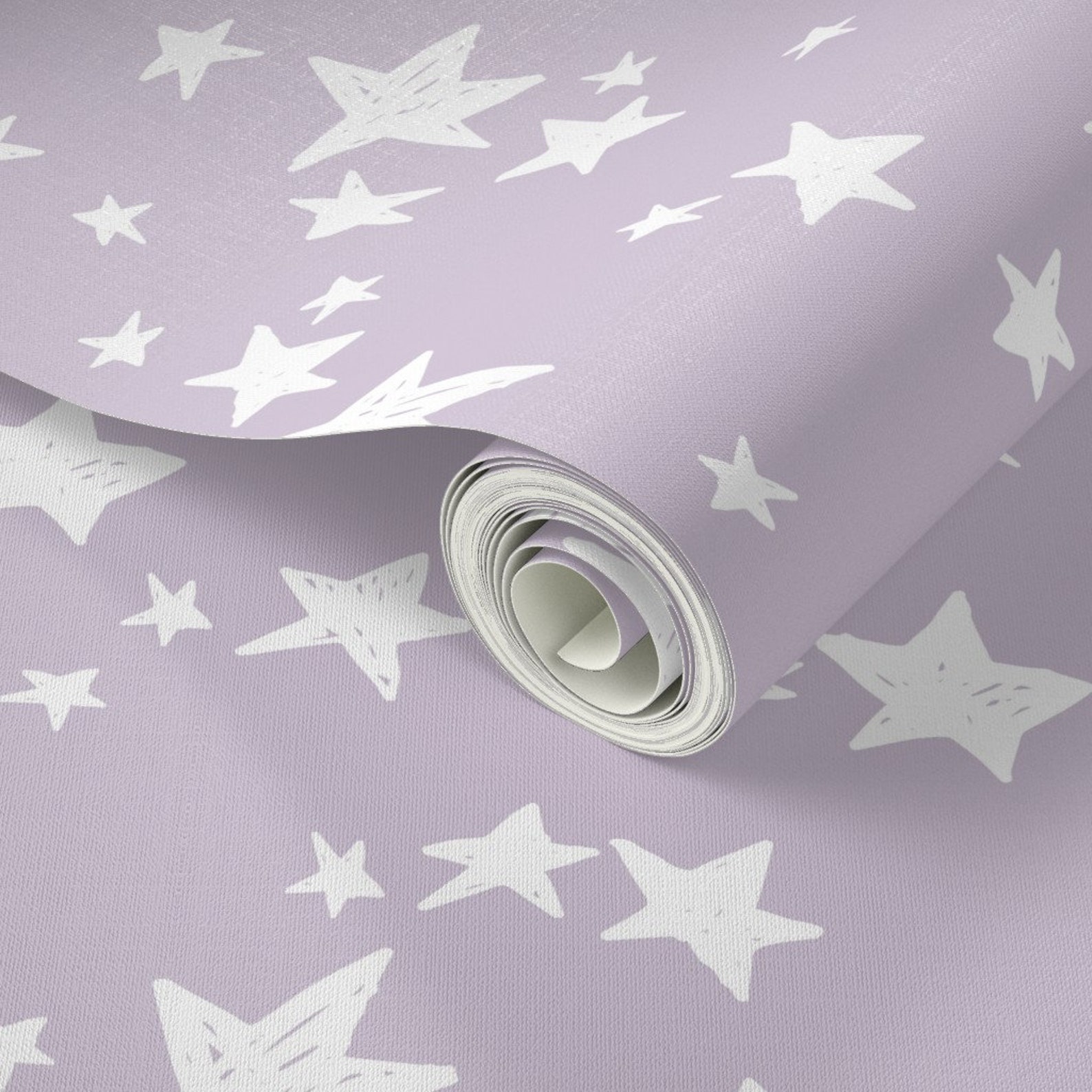 Star Wallpaper Stars Fabric Lavender Pastel by Andrea Lauren - Etsy