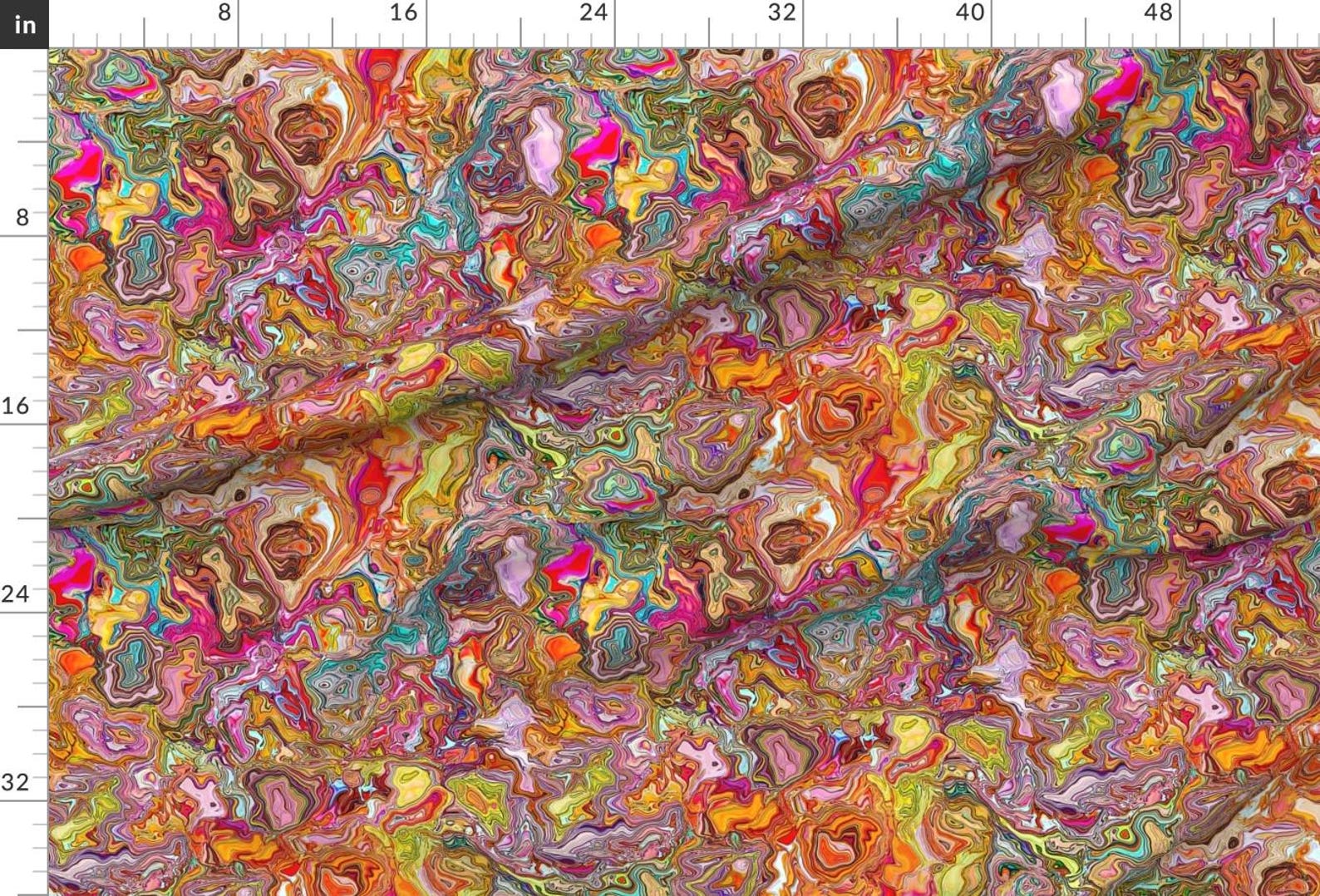 Marbled Psychedelic Upholstery Fabric- Terrain by Keweenawchris - Map ...
