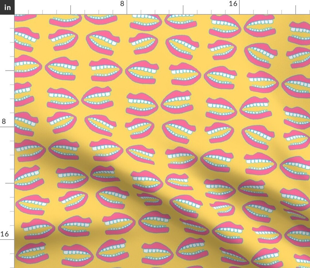 Mod Mouth Stripes Fabric School. Teeth by Narthex Modern - Etsy