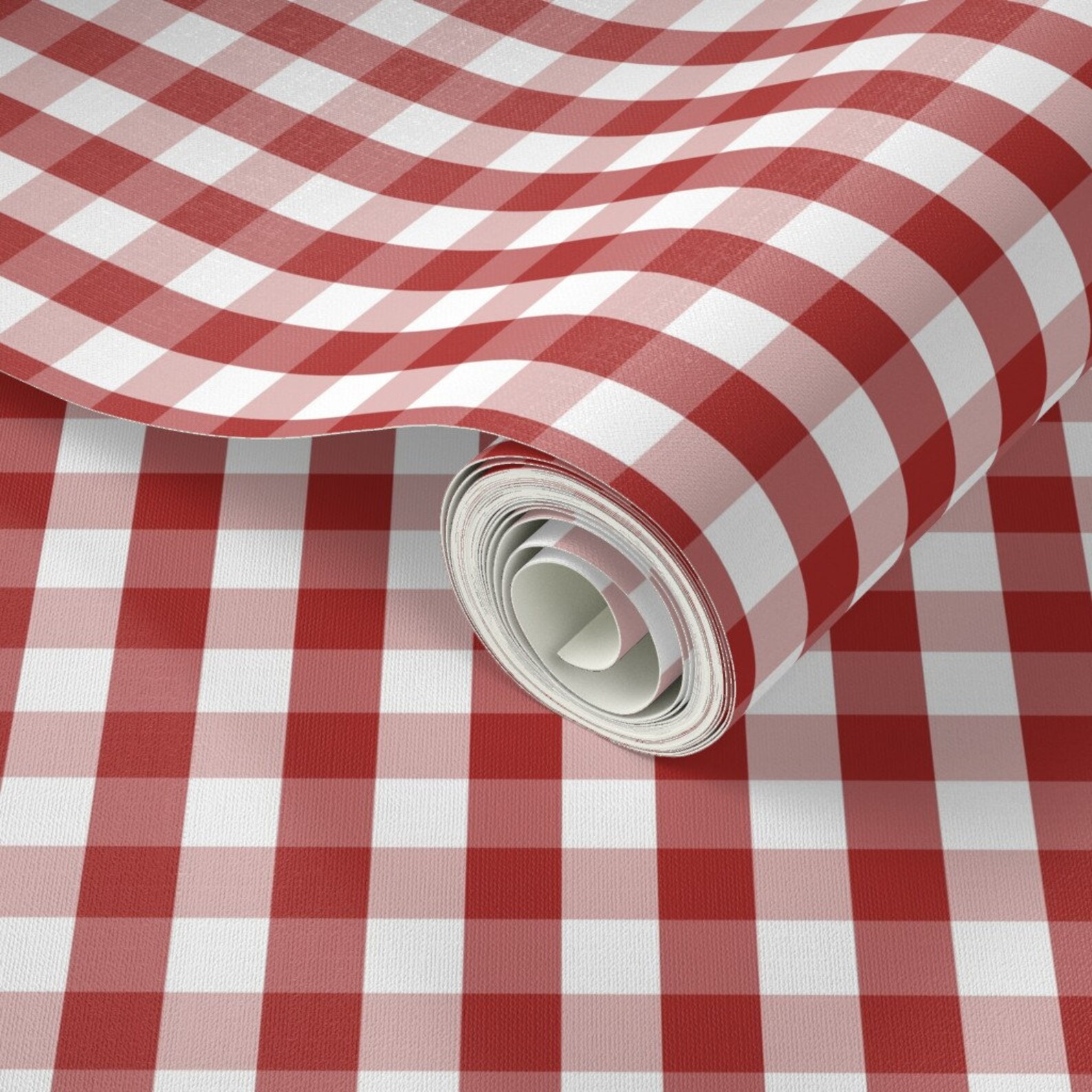 Gingham Wallpaper Aurora Red Gingham Check by Paper and - Etsy