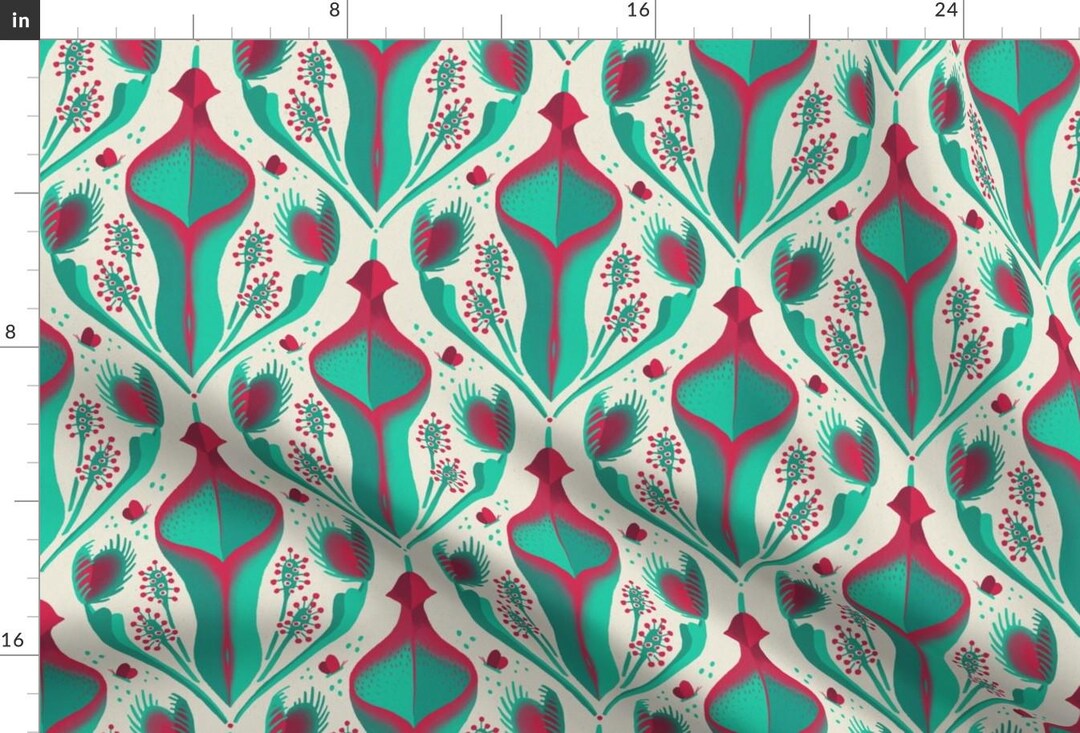Pitcher Plant Fabric Carnivorous Plants by Caleb Luke Lin Vintage ...