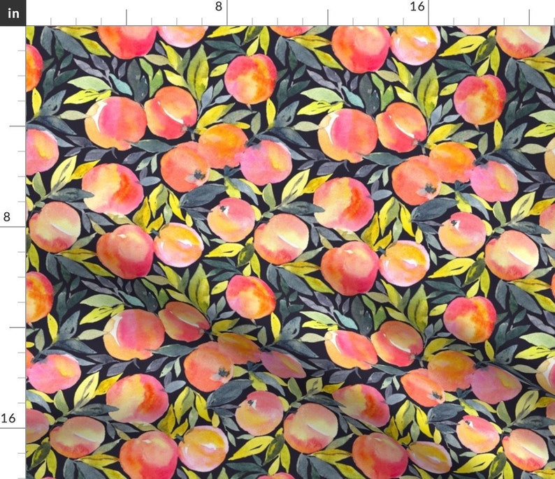 Summer Peaches Fabric Fragrant Peaches by Alenkakarabanova - Etsy