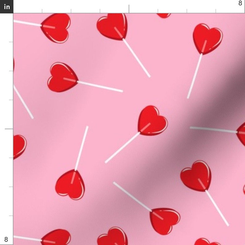 Valentines Fabric Heart Shaped Suckers Lollipops Red on - Etsy