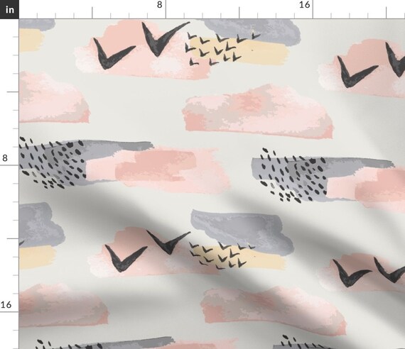 Abstract Watercolor Minimalism Fabric Minimal Shapes by | Etsy