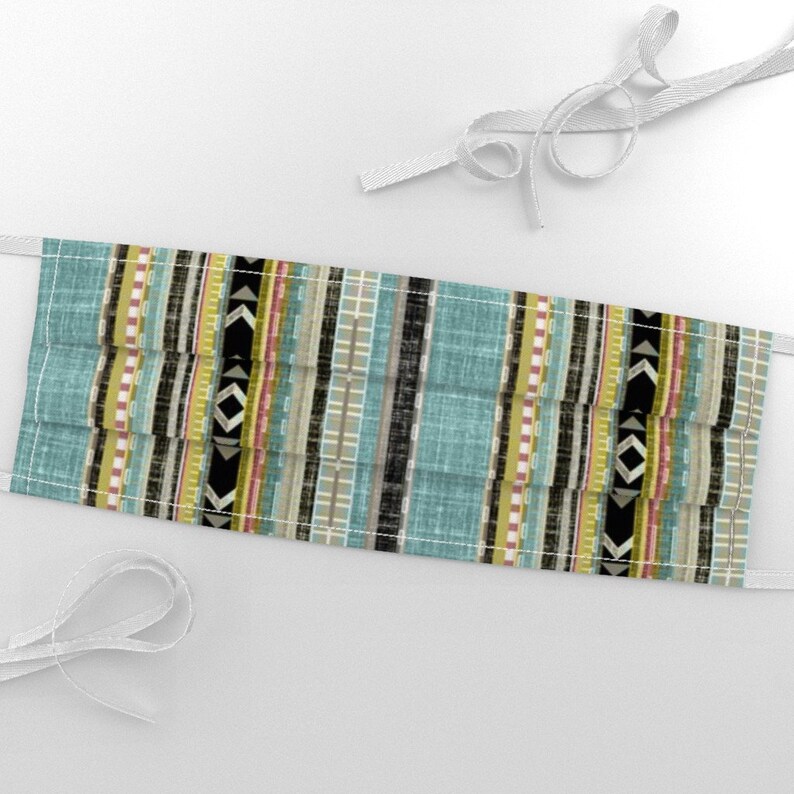 Striped Fabric Aztec Linen Stripe by Joanmclemore Vertical | Etsy