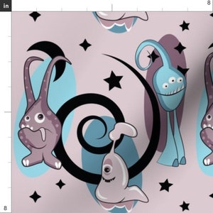 Little Monsters Fabric Monster Twisty Purple by - Etsy
