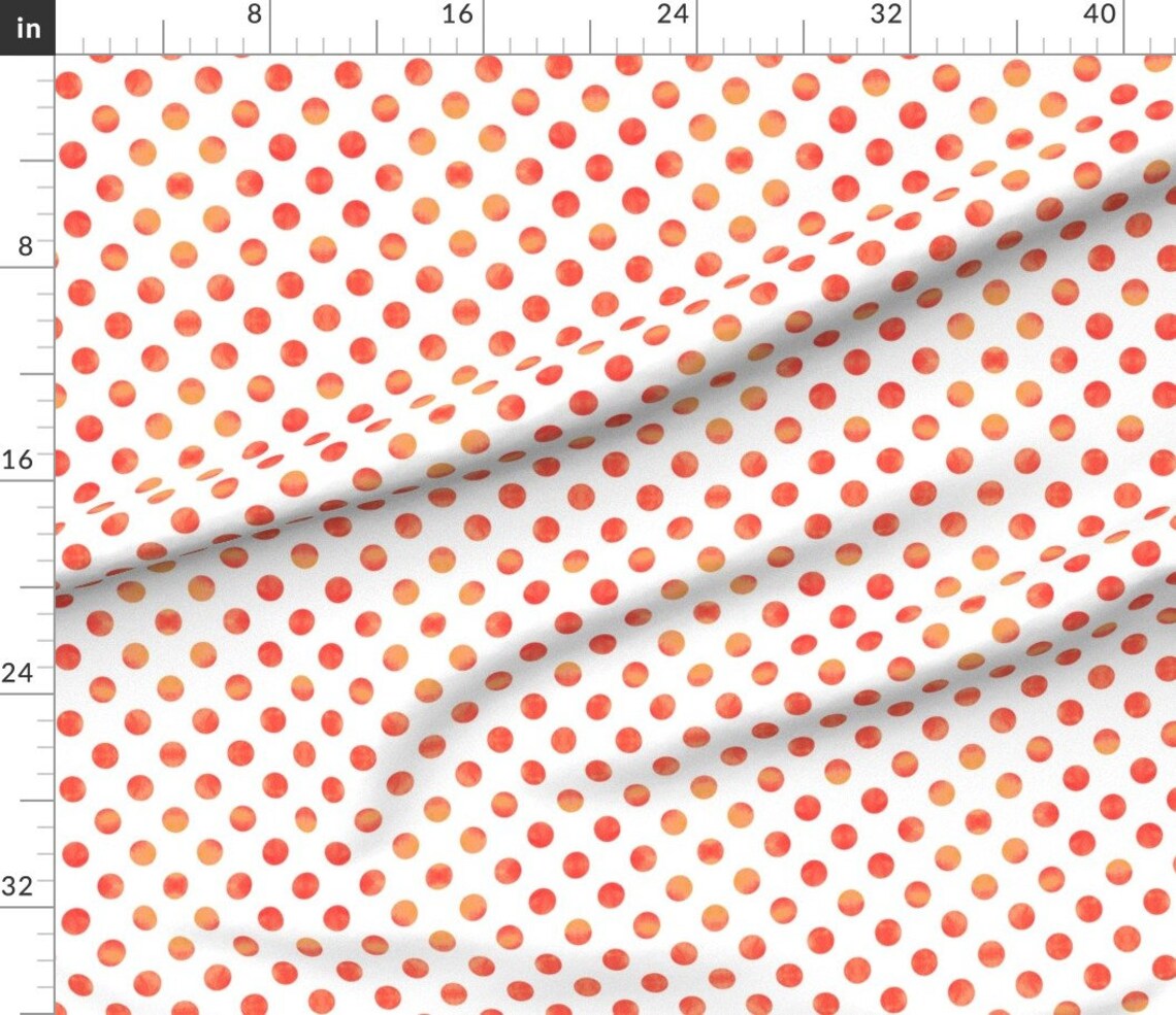 Orange Polka Dot Fabric Watercolor Polka Dots in Orange - Etsy