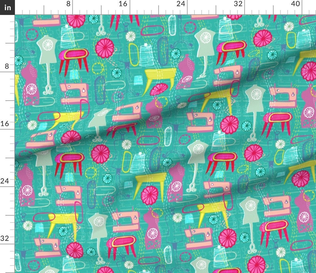 Mod Mannequin Fabric Atomic Sewing by Slumbermonkey Mid - Etsy