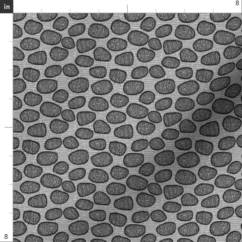 Greyscale Fabric Cell Mitochondria In Grey Microbiology | Etsy
