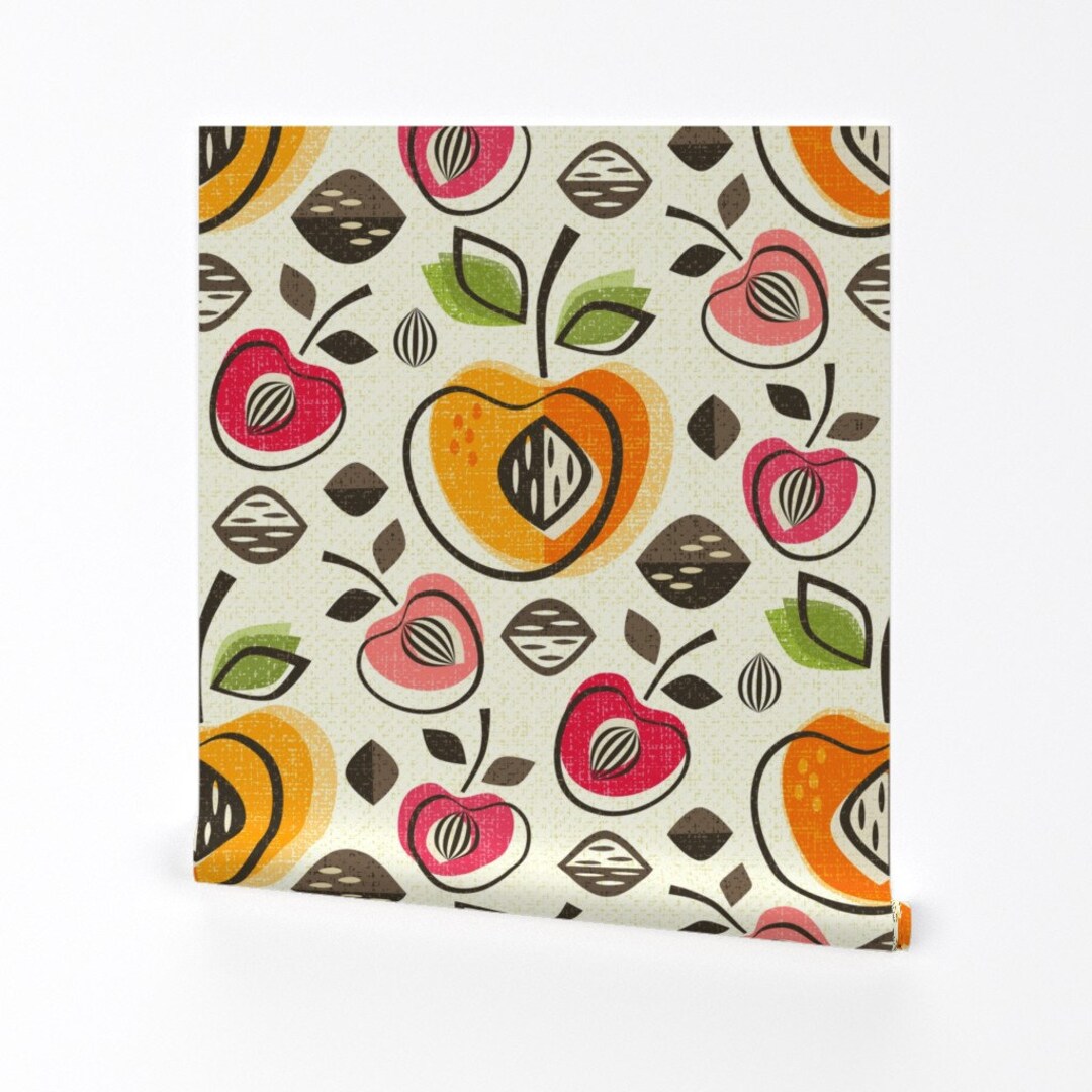 Retro Cherries Wallpaper Retro Cherries and Peaches by Studioxtine ...