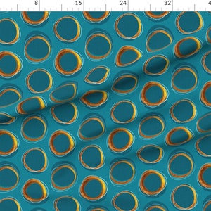 Eclipse Fabric Solar Eclipse Mcmodern Gold and Blue by Mia | Etsy