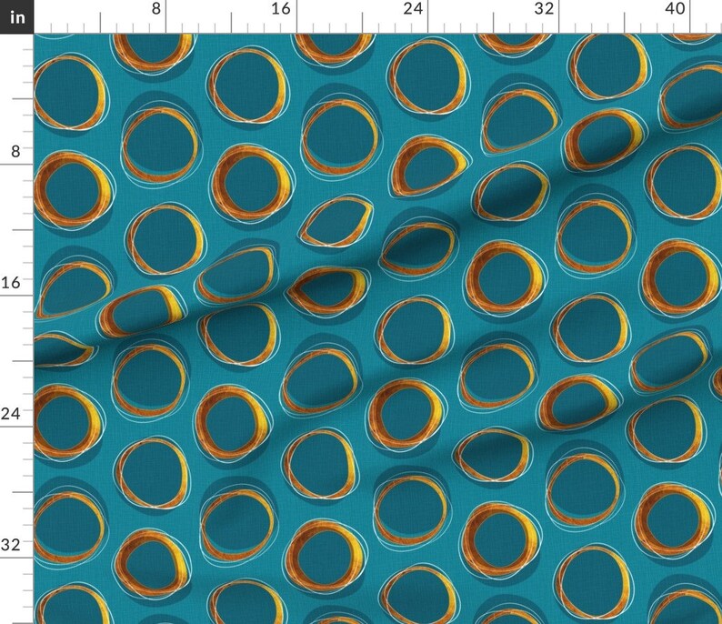 Eclipse Fabric Solar Eclipse Mcmodern Gold and Blue by Mia - Etsy