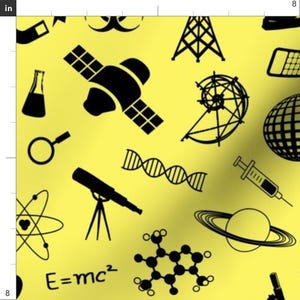Math and Science Fabric Science Space Biology Physics Mathematics ...