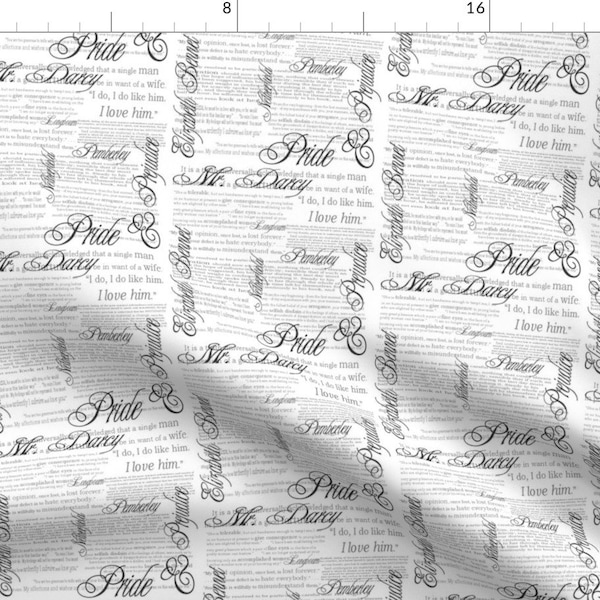 Text Print Fabric - Etsy