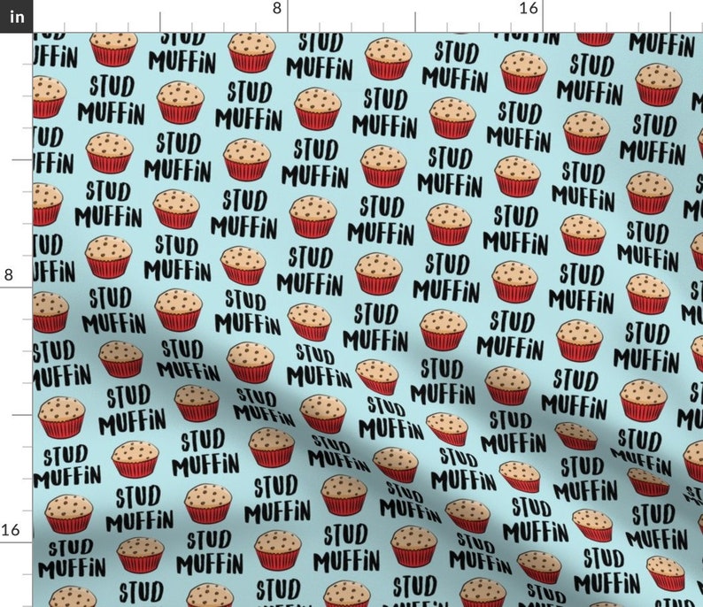 Stud Muffin Fabric Stud Muffin Valentines Day Muffins on - Etsy