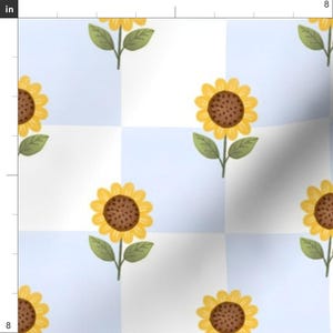 Sunflower Apparel Fabric - Sunflower Checkerboard by Caitie_illustrates ...