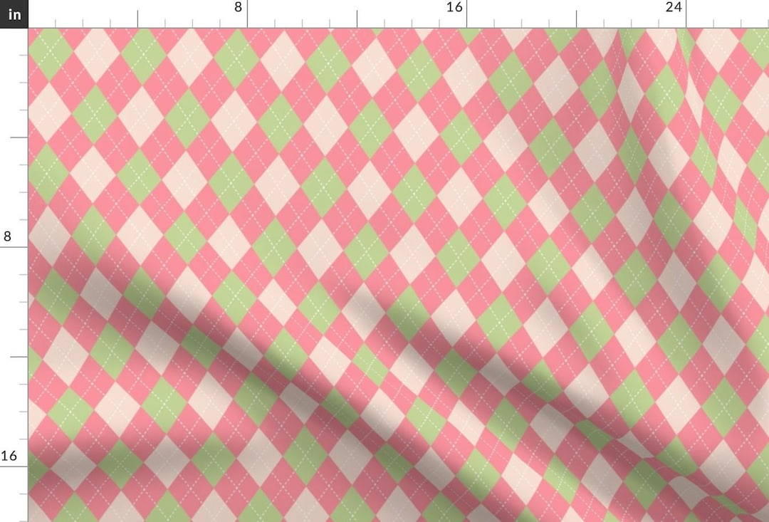 Preppy Fabric - Argyle Pink & Green by Swon_design - Argyle Plaid ...