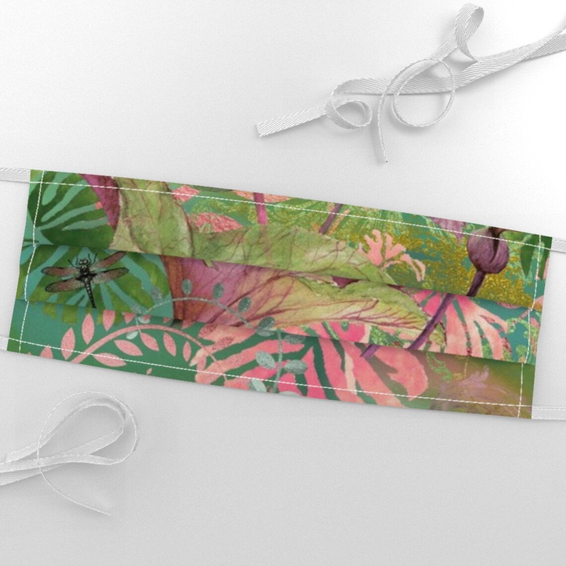 Bohemian Pink and Green Tropical Pattern Fabric Bohemian - Etsy
