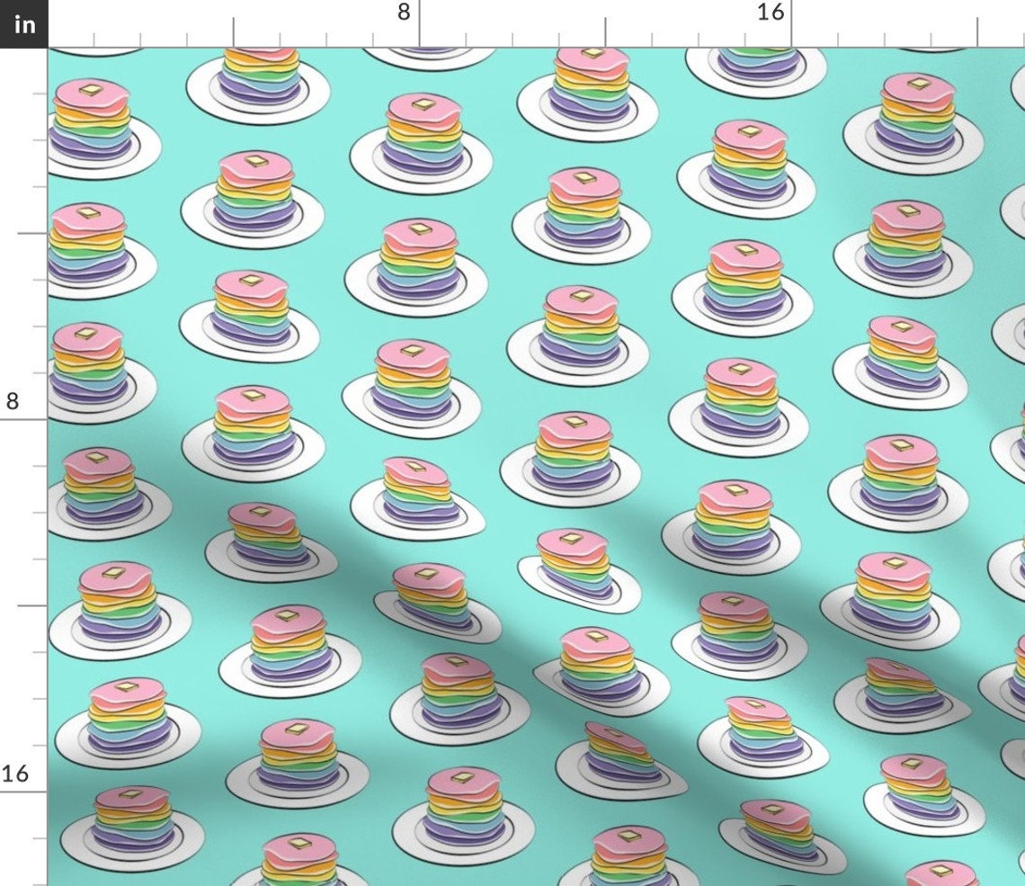 Color Breakfast Fabric Rainbow Pancake Stack by - Etsy