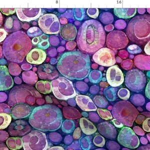 Watercolor Fabric Pink Purple Colorful Bright Stone Crystal Rock ...